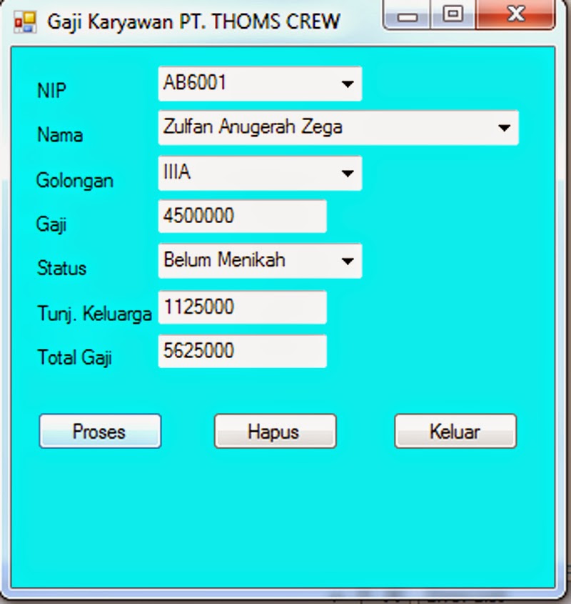 Contoh Program Penggajian Karyawan (Visual Basic) - itzulfan