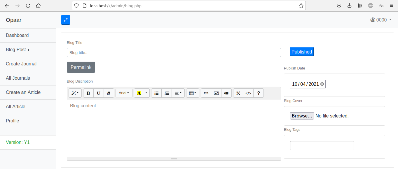Online Journal Management System - Yamin Hossain Shohan's CV