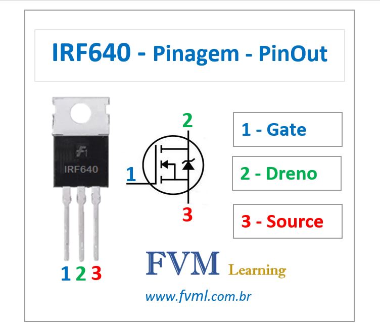 Pinagem - Pinout - Transistor Mosfet - NPN - IRF640 - Características ...