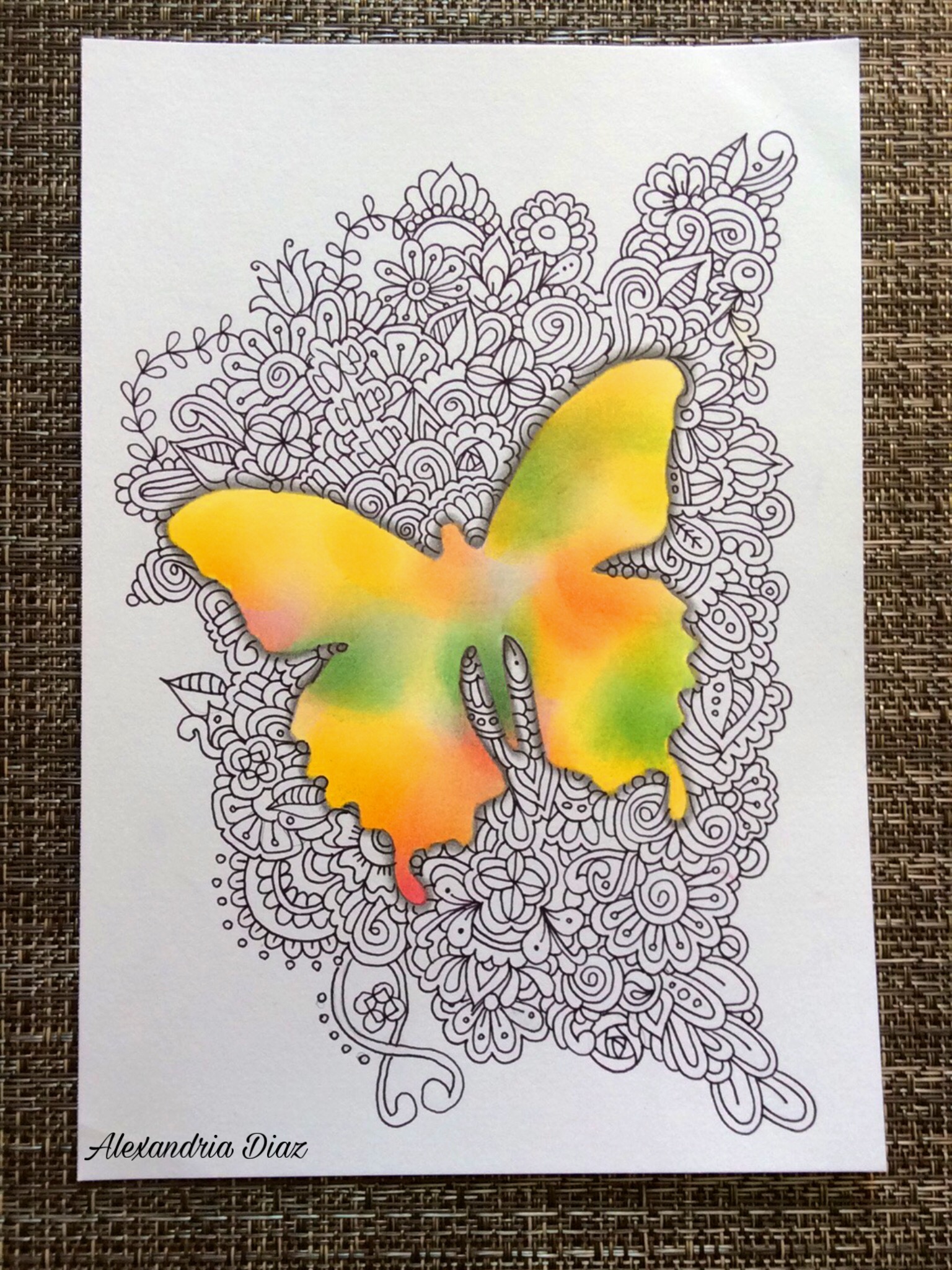 Artzyfartzy: Butterfly Zentangle