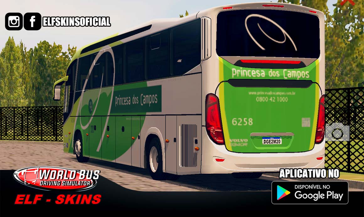 SKINS WORLD BUS DRIVING SIMULATOR - COMIL INVICTUS 1200 PRINCESA DOS CAMPOS