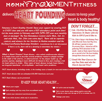 Mommy Movement Fitness: February Flyer: Heart Health Month