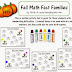 Diverging Lives: {FREE} Fall Math Fact Families