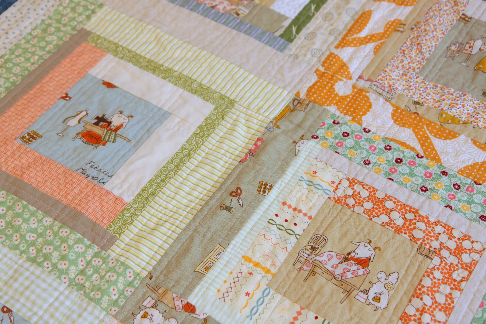 Quilt Story: Sewing goats quilt finish from Patchwork in Paris...