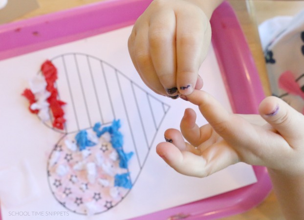 Tissue Paper Flag 4th of July Craft | School Time Snippets