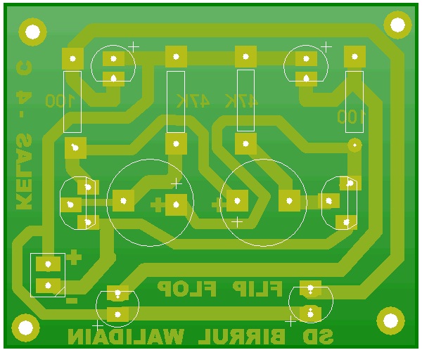 Pcb Flip Flop Dengan 4 Buah Led - Sidara Blogs