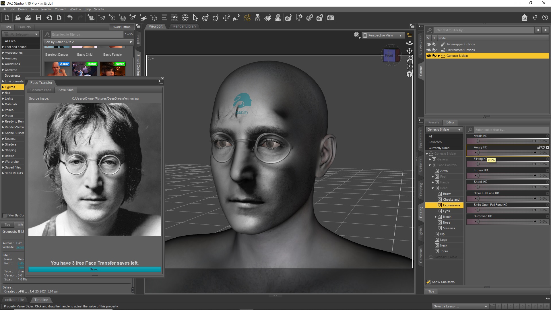 Daz Studio Face Transfer