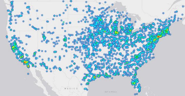 Heat Map of United States Power Plants