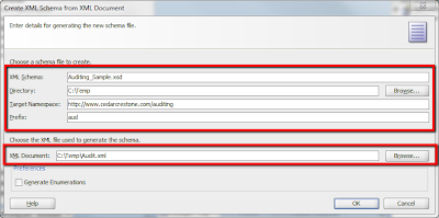 Simplifying SOA: Creating XSD from XML document using JDeveloper 11g
