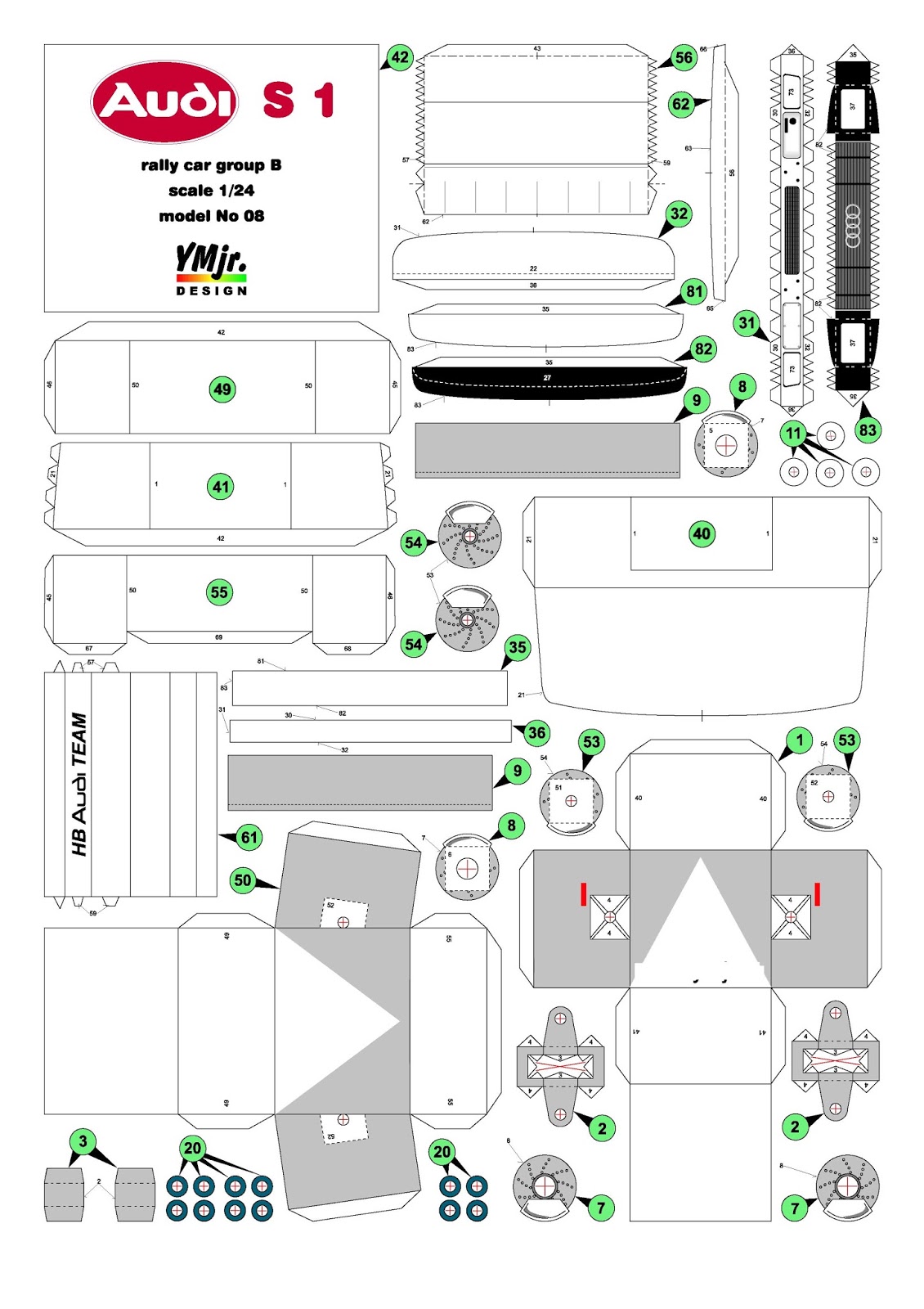 SP. Papel Modelismo: PaperCraft - Audi Quattro S1