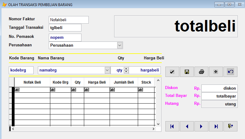 Andromedia: MEMBUAT FORM TRANSAKSI PEMBELIAN MODEL FIRST IN FIRST OUT
