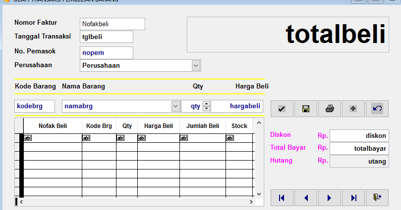 Andromedia: MEMBUAT FORM TRANSAKSI PEMBELIAN MODEL FIRST IN FIRST OUT