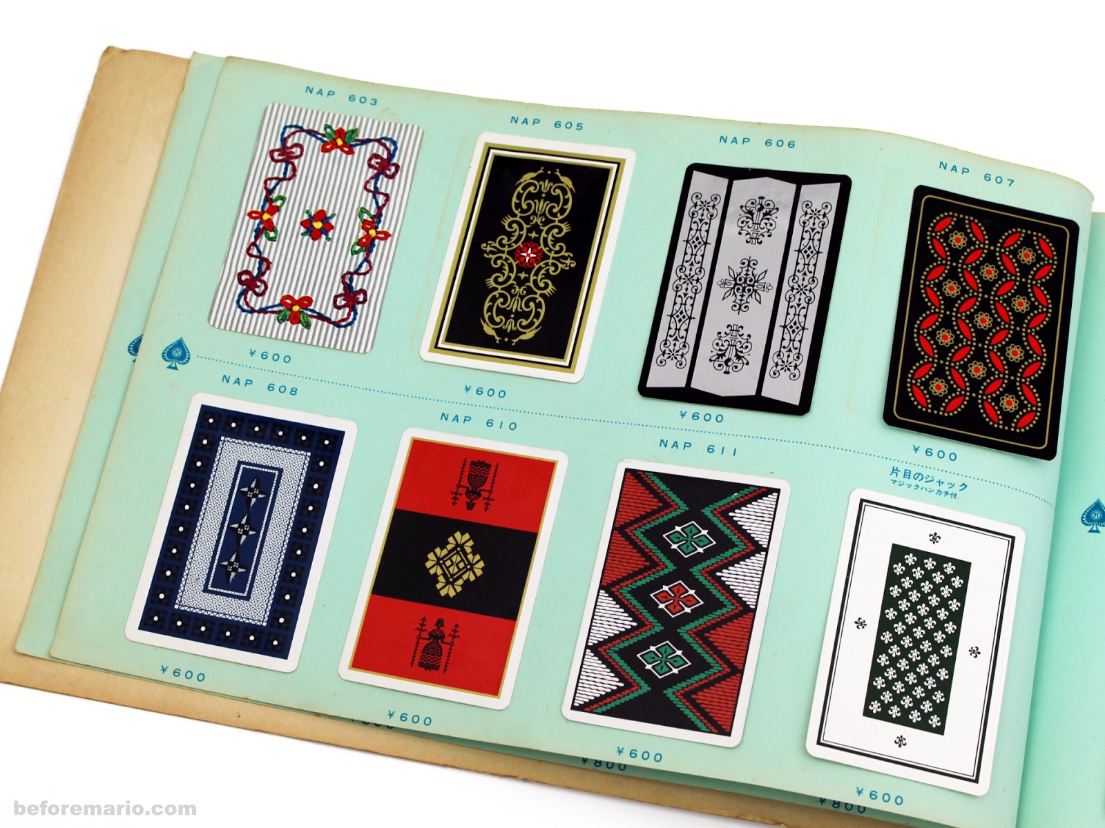 beforemario: Fifty year old Nintendo Playing Card sample book
