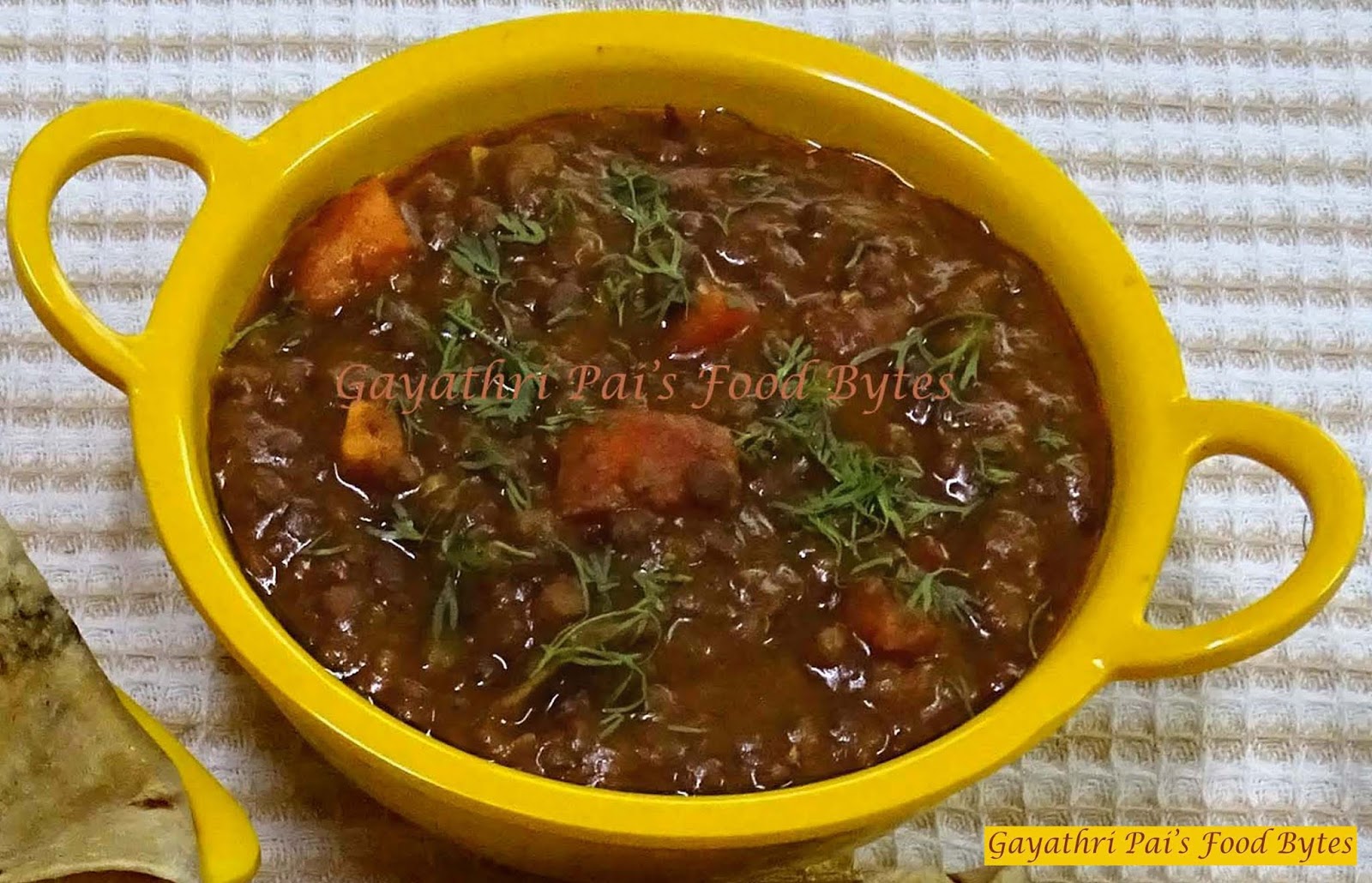 Gayathri Pai's Food Bytes: Sabut Masoor (Whole Lentil) Chole Masala.