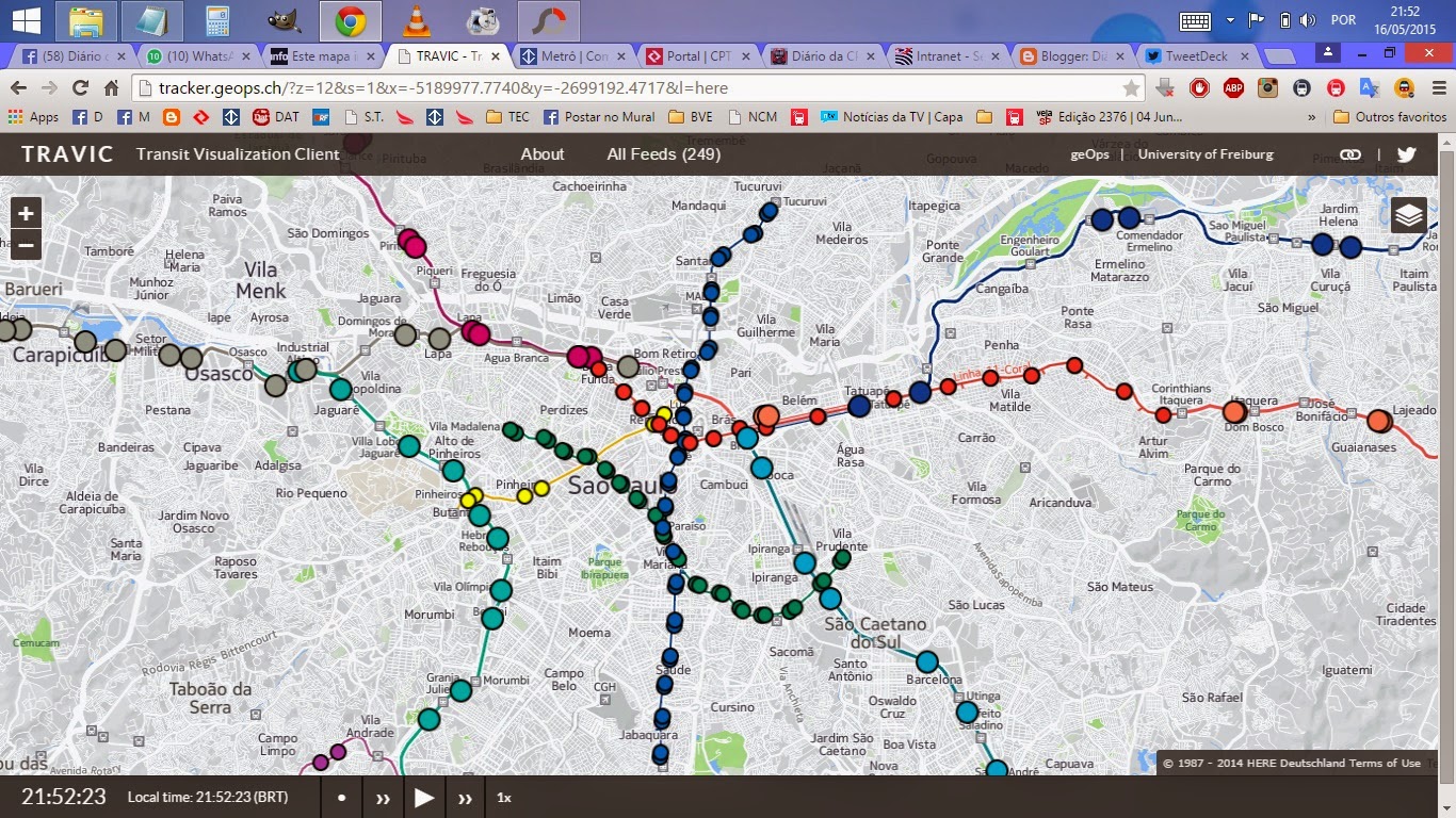 Mapa interativo mostra ônibus e trens do mundo todo se movendo em tempo ...