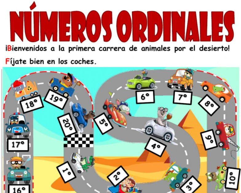 EL BLOG DE SEGUNDO CURSO: NÚMEROS ORDINALES (HASTA EL VIGÉSIMO). FICHA ...