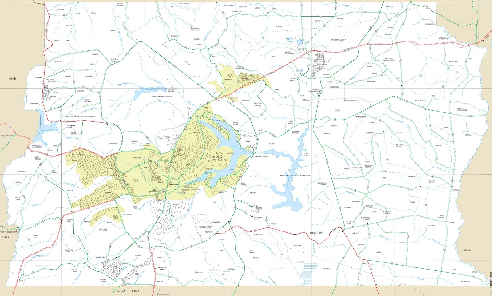 Mapa Das Rodovias do Distrito Federal - Doc Sports™