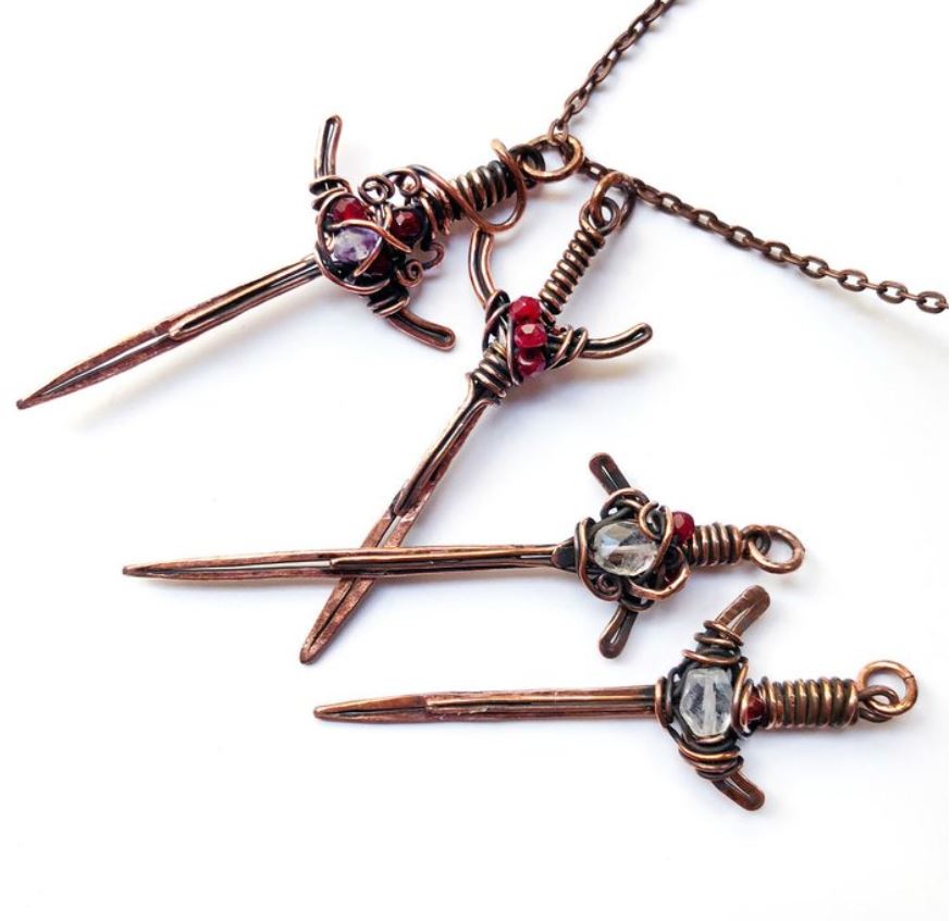 Wire Wrapped Sword Pendant Tutorial / The Beading Gem