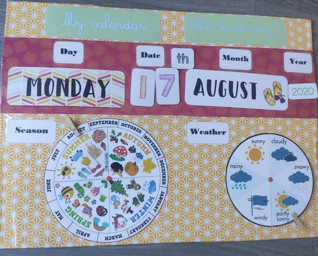 Calendrier perpétuel enfant en anglais DIY - Child calendar DIY