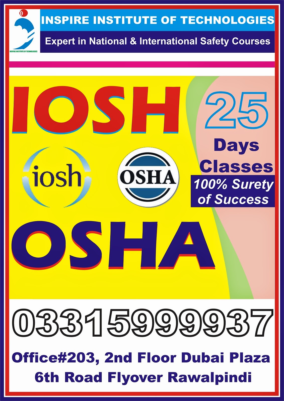 OSHA Training Courses Safety Officer Rawalpindi-Pakistan : OSHA | IOSH ...