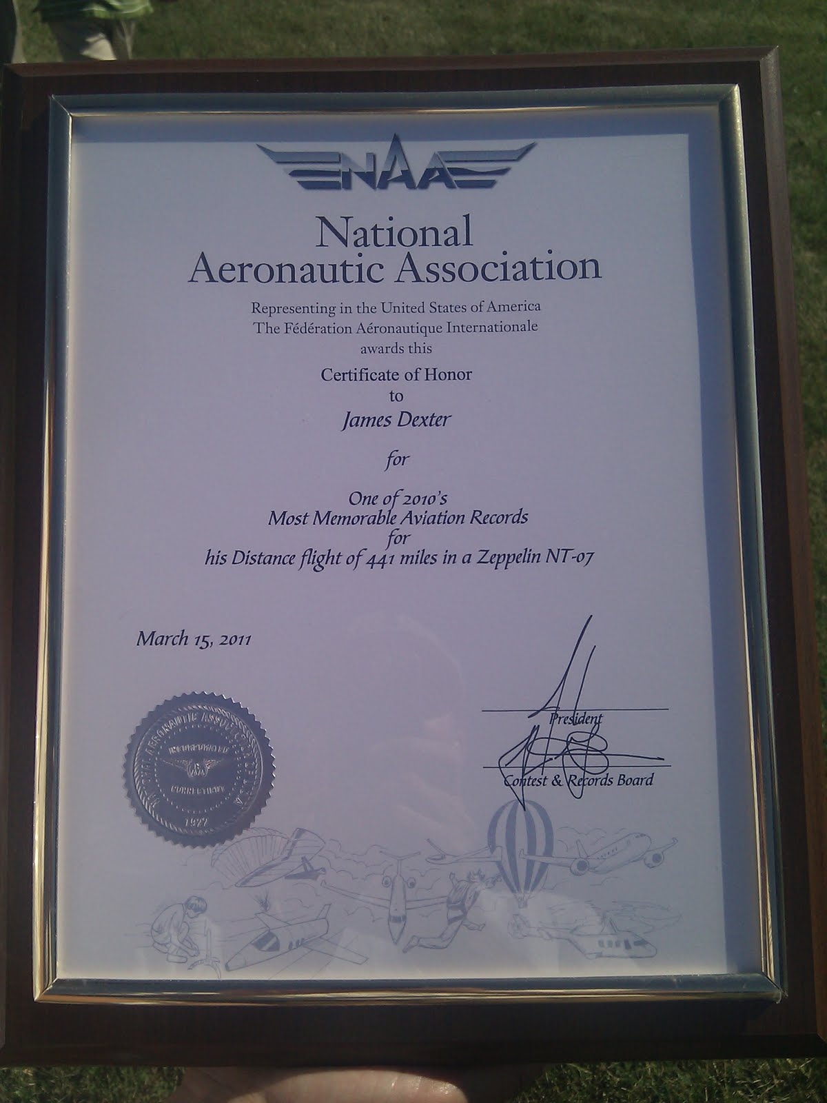 Airship Ventures: NAA 'Most Memorable' Award