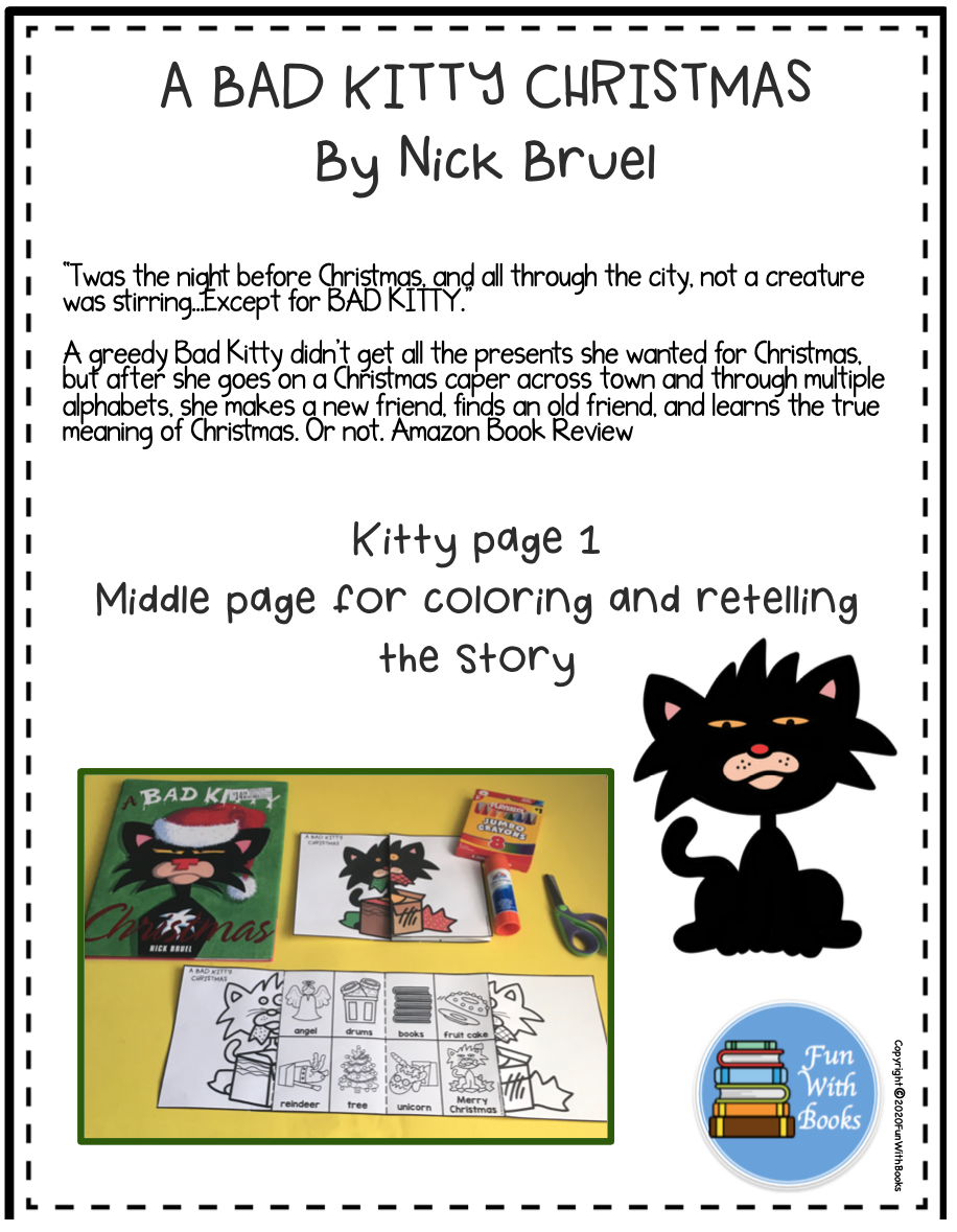 A BAD KITTY CHRISTMAS BOOK CRAFT ~ Book Units by Lynn