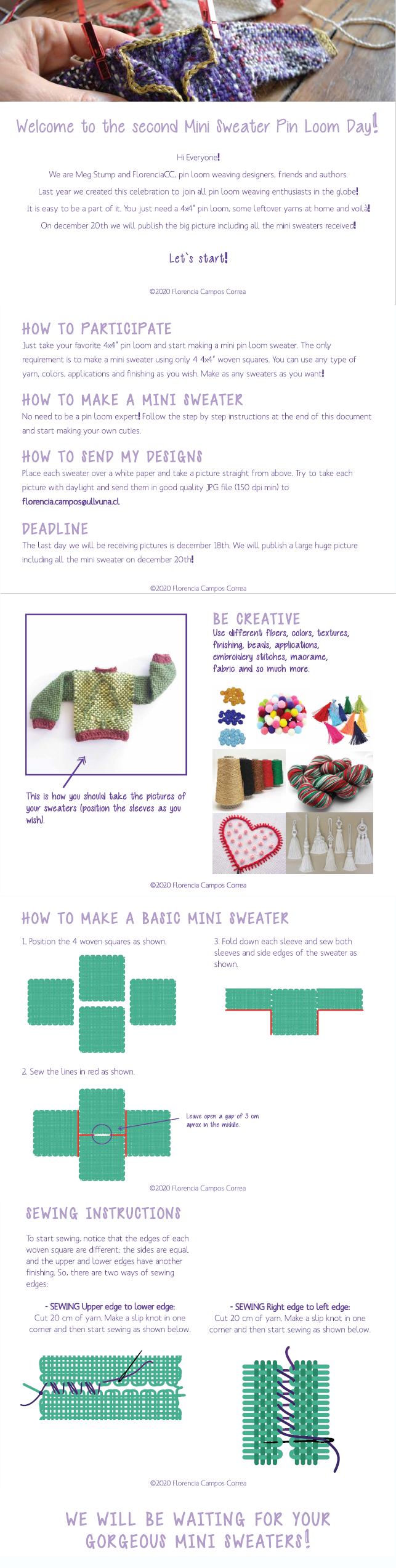 Pin Loom Weaving: Mini Sweater Pin Loom Day 2020