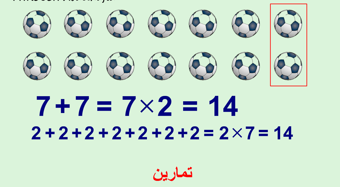الضرب، المستوى الثاني ابتدائي