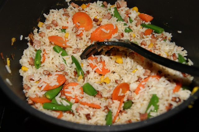 Holy macaroni!: Stekt ris med bacon