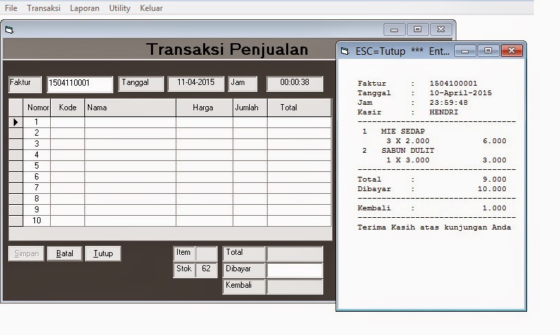contoh desain form visual basic sistem informasi swalayan