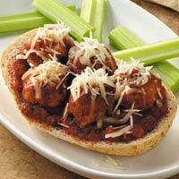 Always Trust a Skinny Cook: Open Faced Meatball Sandwich
