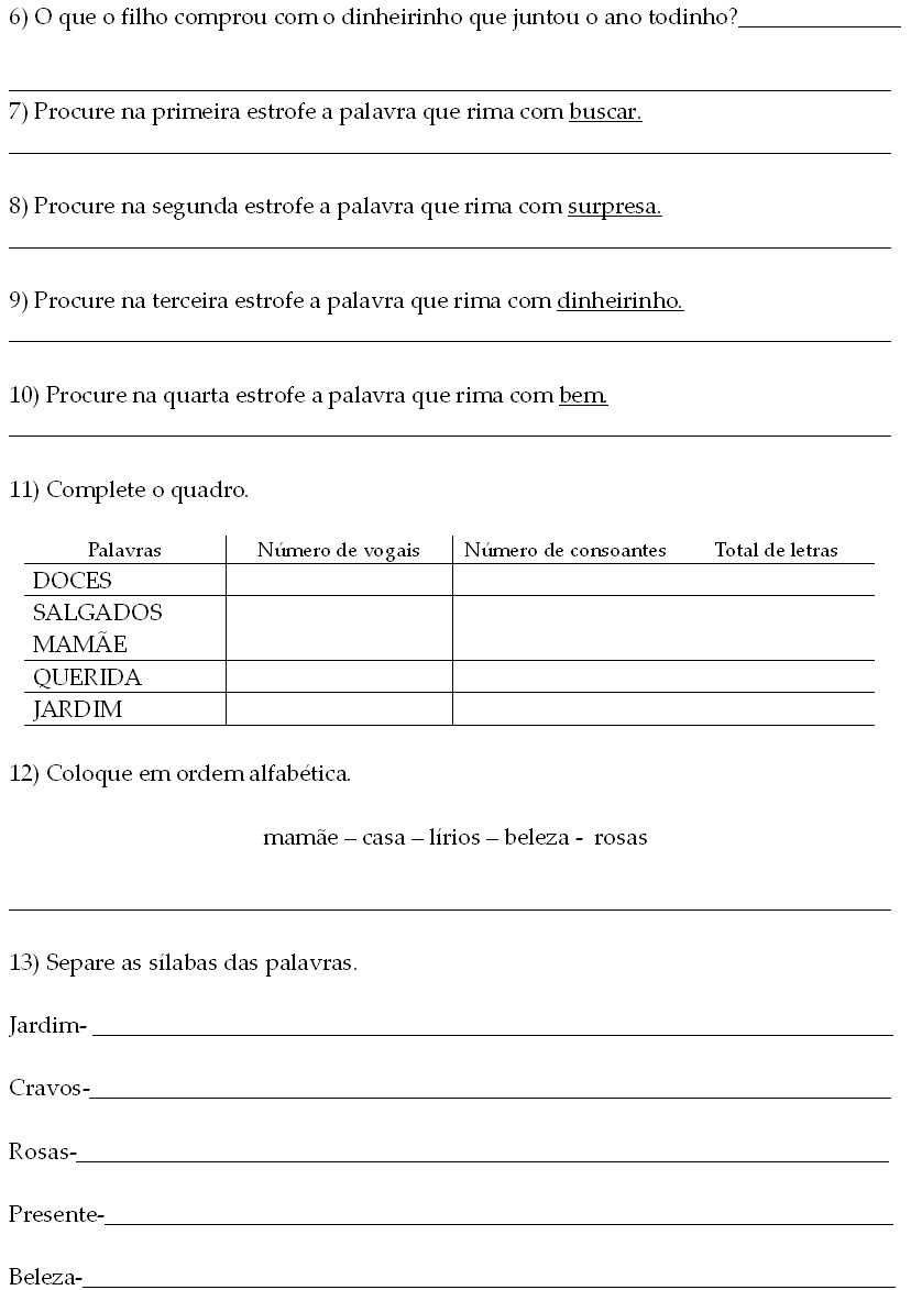 Exercicios Sobre Verso Estrofe E Rima Com Gabarito 9 Ano - FDPLEARN