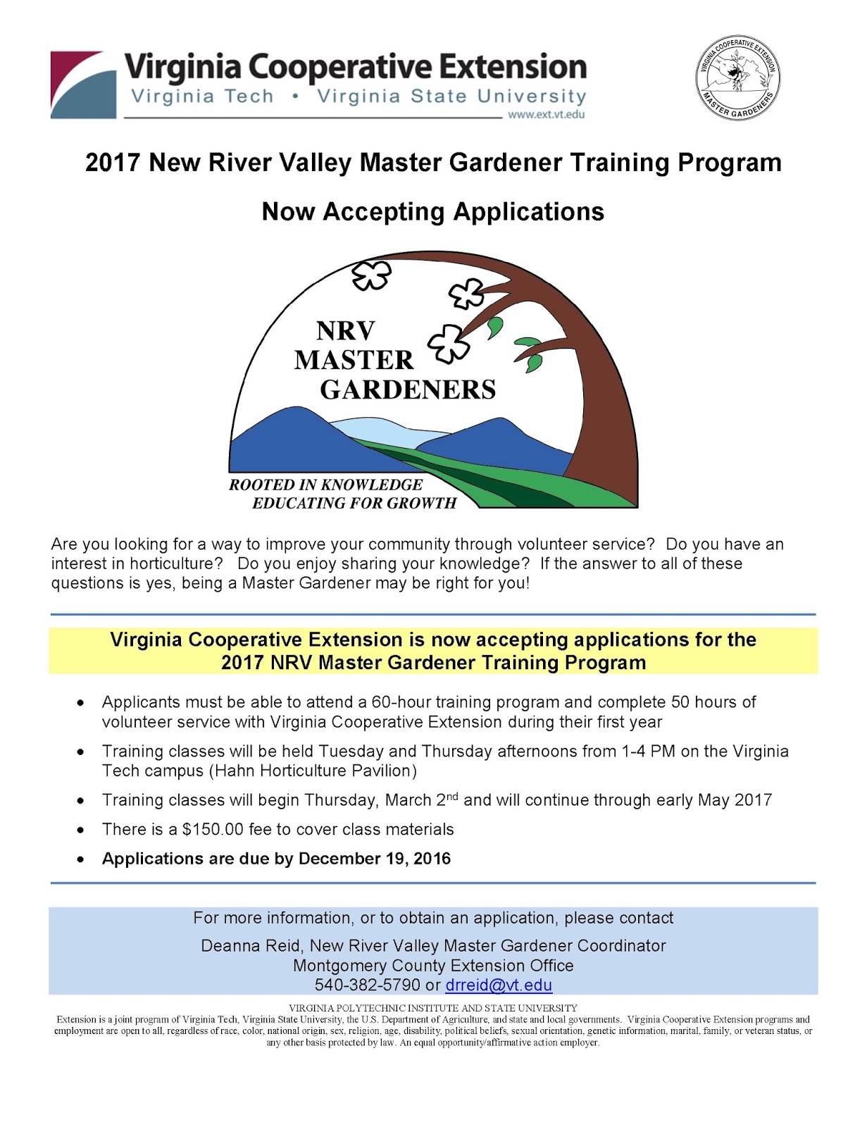 Virginia Cooperative Extension Master Gardener Program: 2017 New River Valley Master Gardener ...