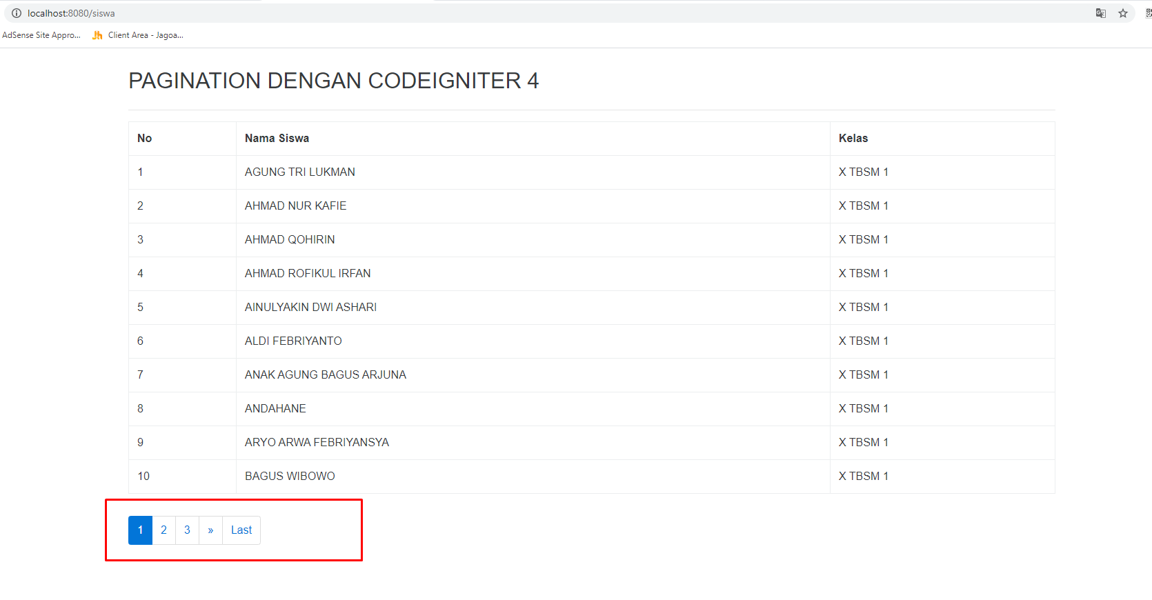Membuat Pagination dengan Codeigniter 4 - Sinauo.Com Membuat Pagination dengan Codeigniter 4 - Sinauo.Com