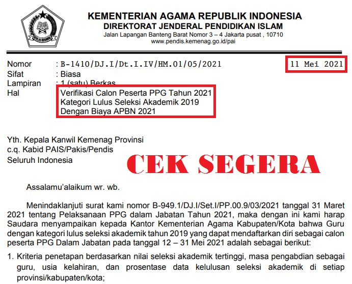 Surat Keterangan Lulus Ppg - Contoh Surat