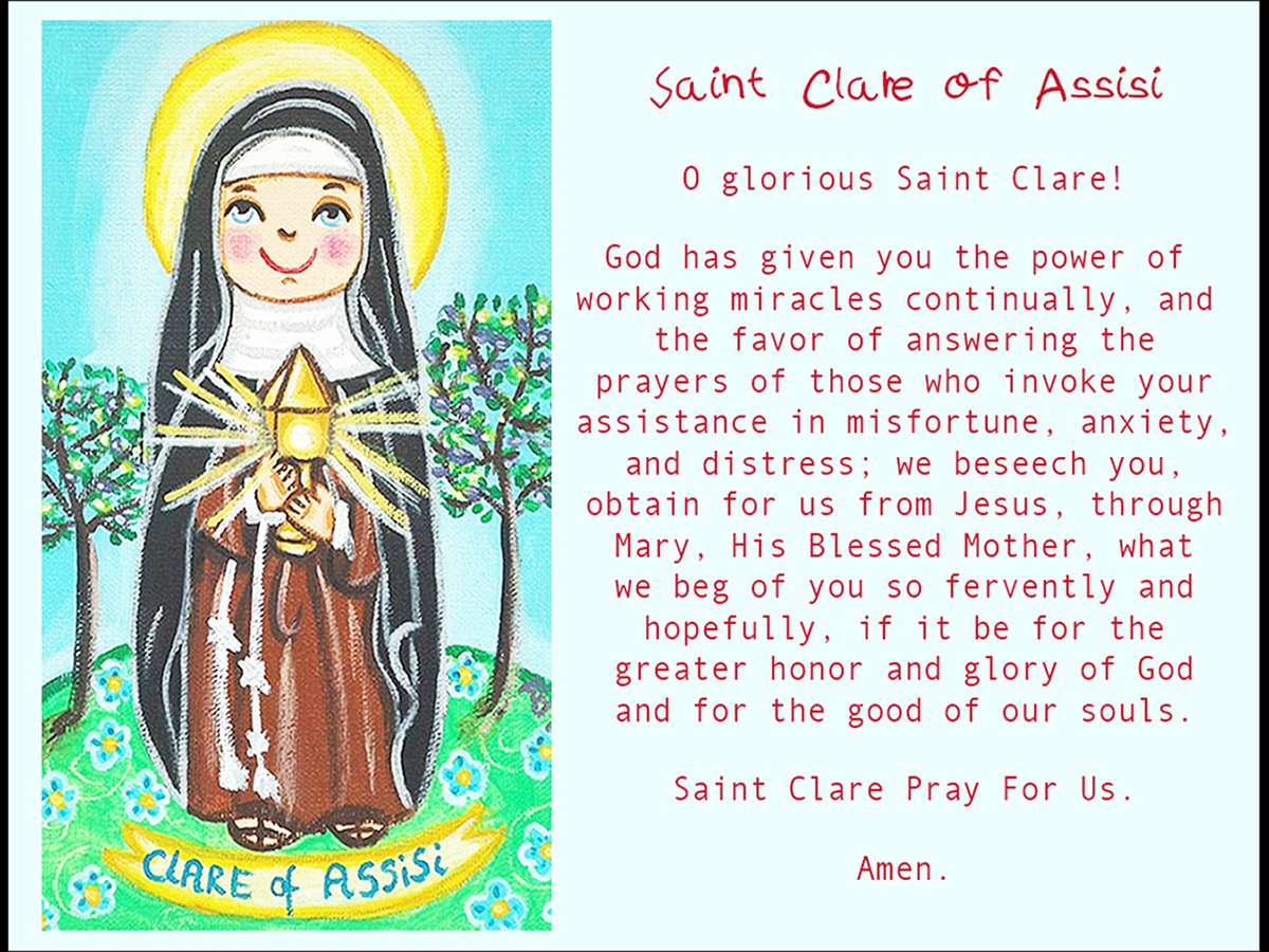 Prayer To Saint Clare Of Assisi
