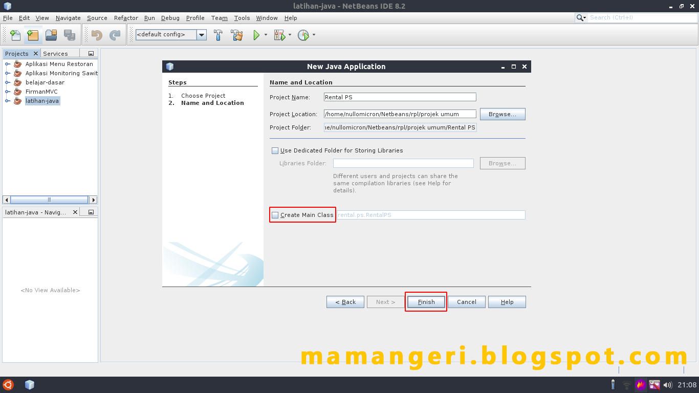 Membuat Aplikasi Rental PS Sederhana Java Netbeans dan MySQL - Mamangeri Tutorial