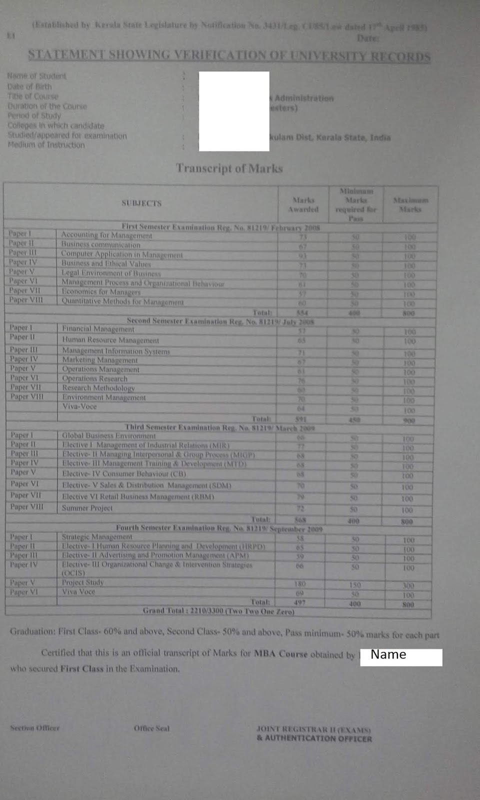 എന്‍റെ മലയാളം: Apply Official Transcript and Attest Certificate MG ...