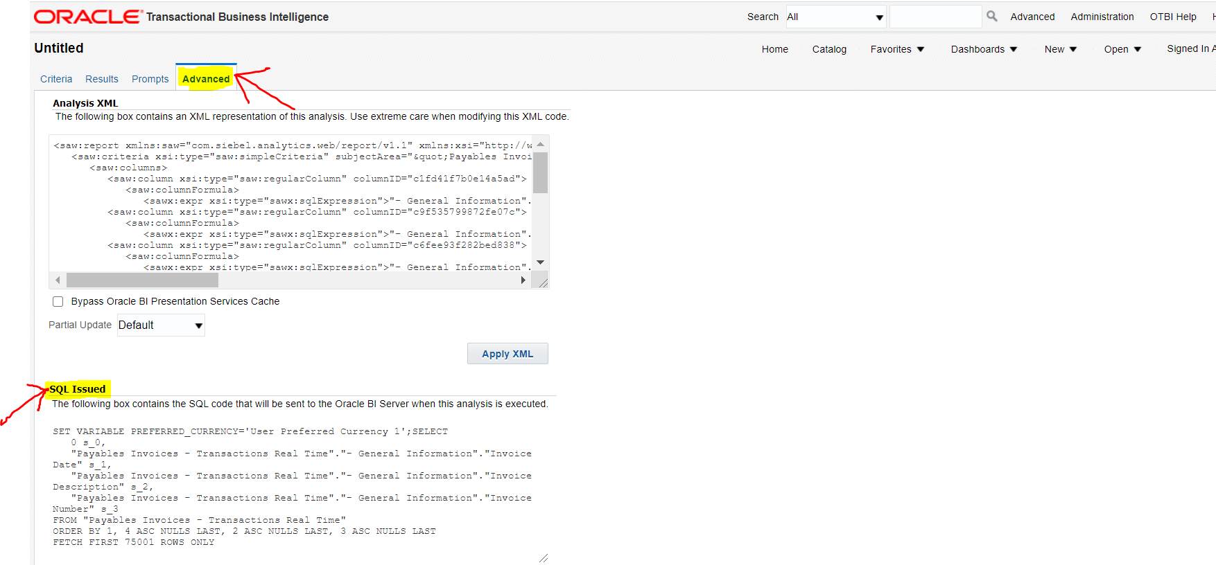 Oracle Fusion ERP RICE: OTBI Analysis to BI Publisher Query