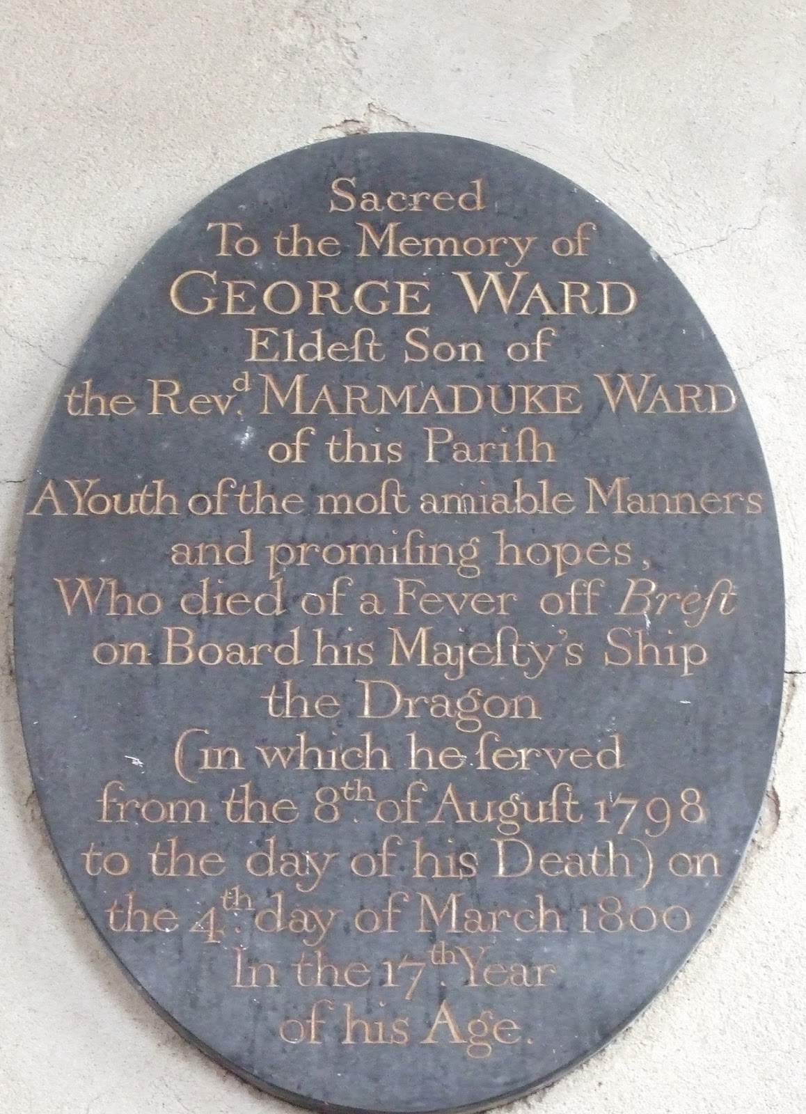 God's Acre: George Ward - died 4th March 1800