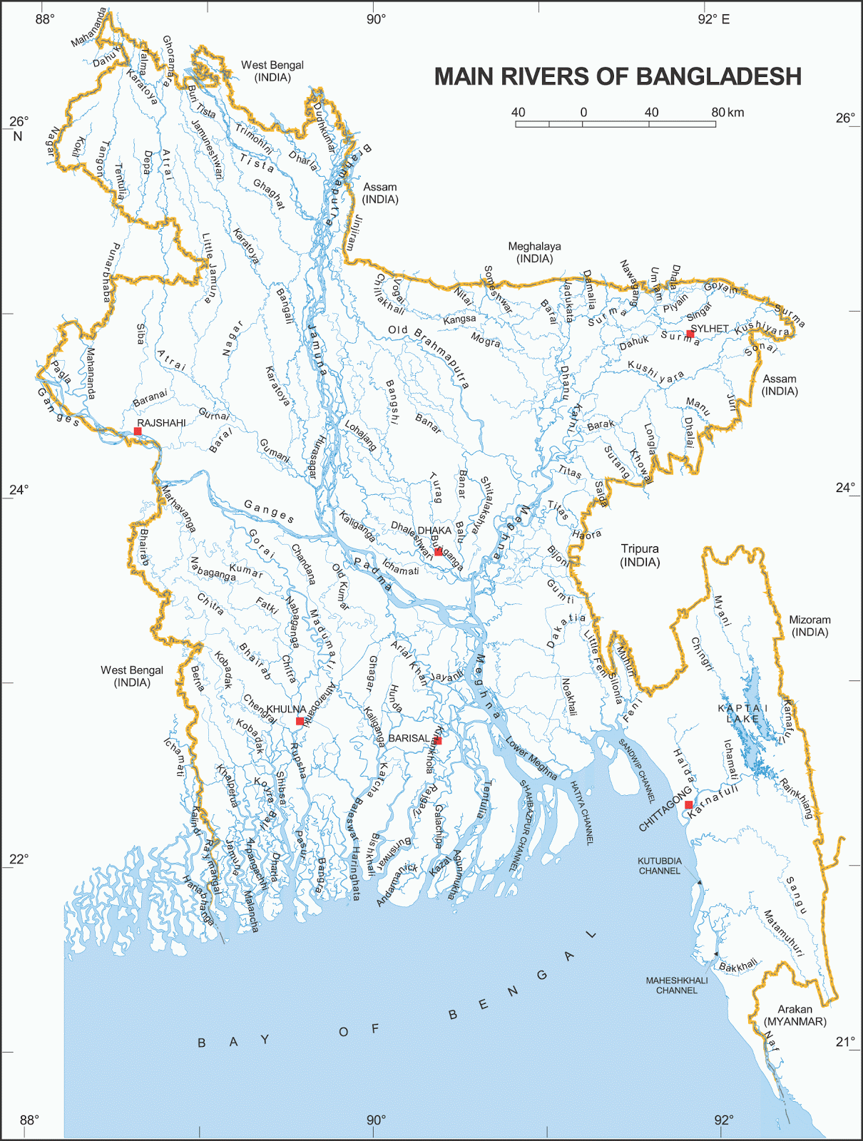 River System Of Bangladesh Map