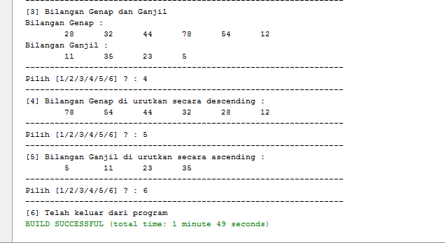 Contoh Java penggunaan array dalam menentukan bilangan ganjil dan genap ...