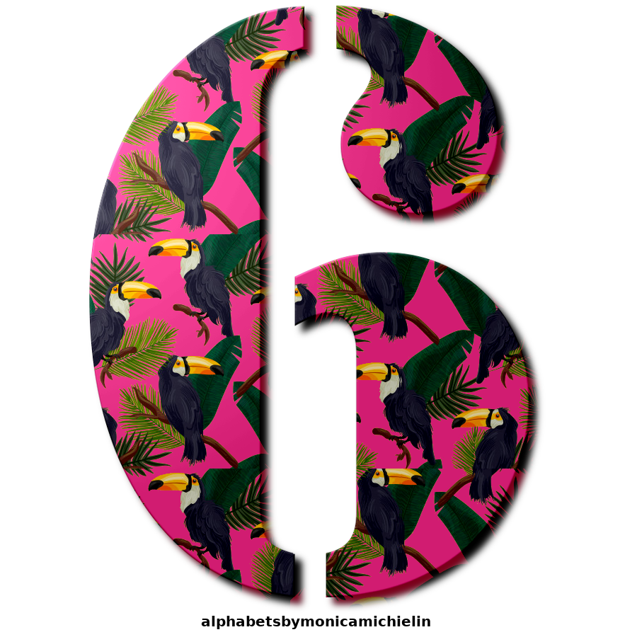 M. Michielin Alphabets: TOUCAN ALPHABET PINK BACKGROUND, NUMBERS, ICONS ...