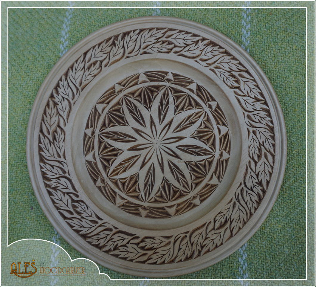 Ales the woodcarver: Large basswood plates - chip carving
