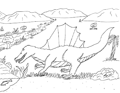 Robin's Great Coloring Pages: Ouranosaurus, Spinosaurs, and Dimetrodon ...