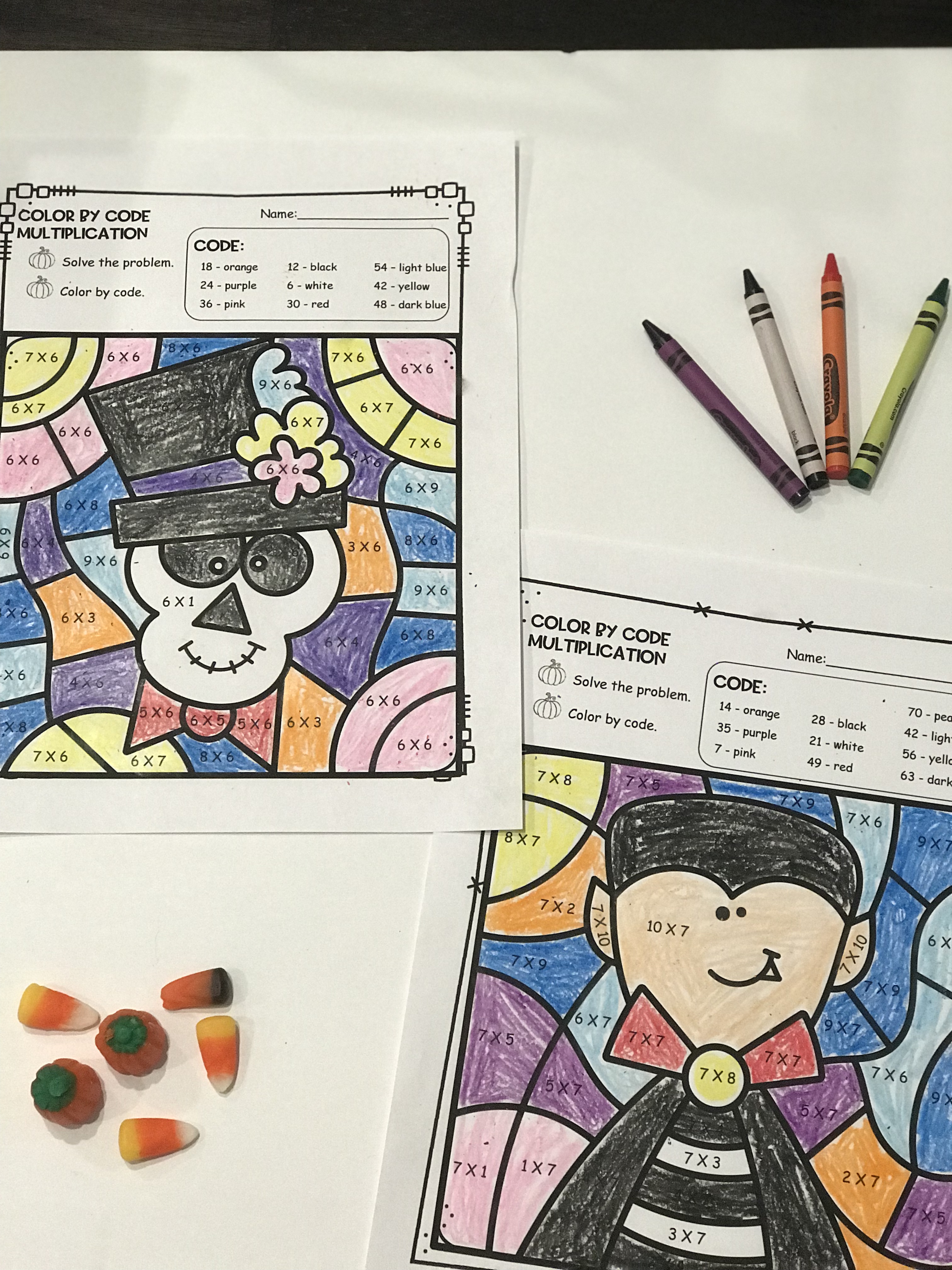 An Apple For The Teacher Halloween Color By Number Math Facts Practice An Apple For The Teacher Halloween Color By Number Math Facts Practice