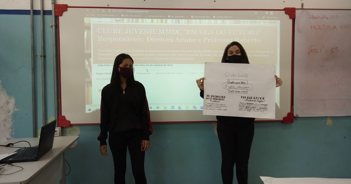 CLUBE JUVENIL MMDC "ESCOLA DO FUTURO" Responsável: Diretora Ariane ...