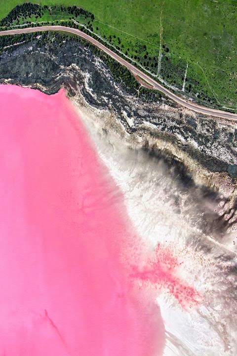 Natural Pink Lakes of Perth, Australia - Hutt Lagoon at Port Gregory