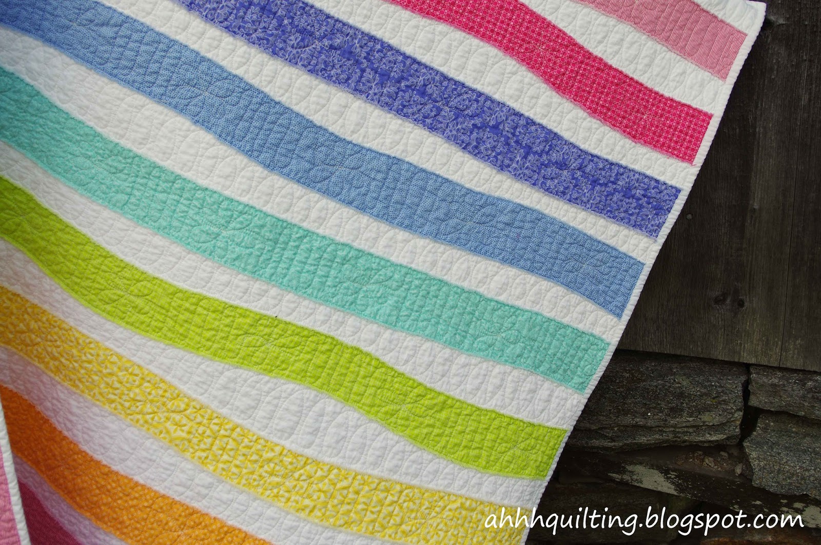 Rainbow Stripes Baby Quilt - Ahhh...Quilting
