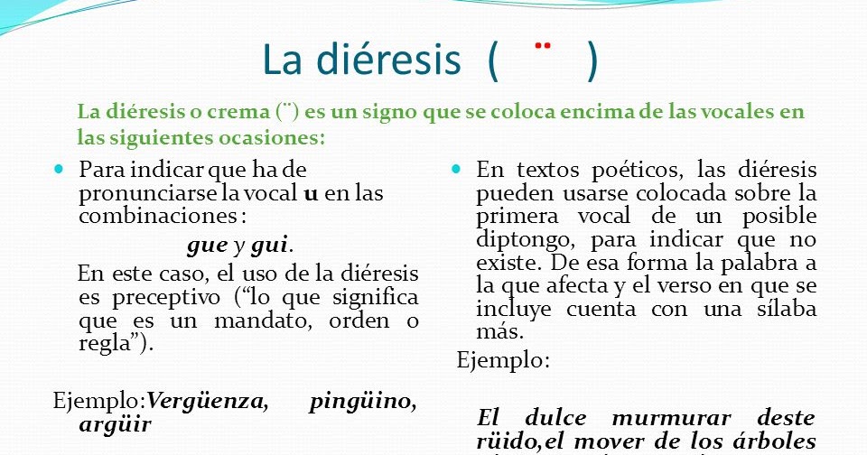 Quinto de la Campiña: LA DIÉRESIS